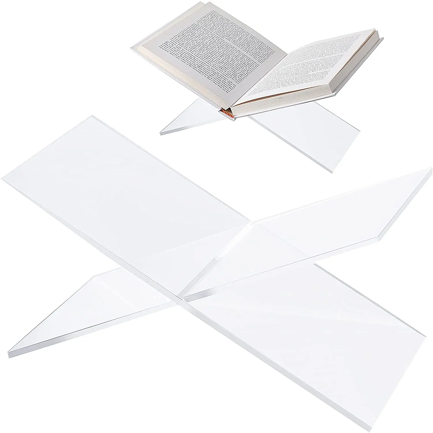 Custom Folded Open Acrylic Book Stand Holder Shelf Acrylic Cookbook ...