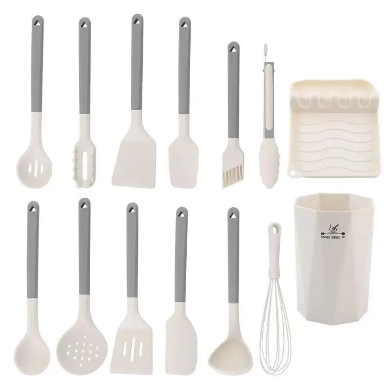 New Arrival 14-piece Set Silica Gel Kitchen Utensil Set With Storage ...
