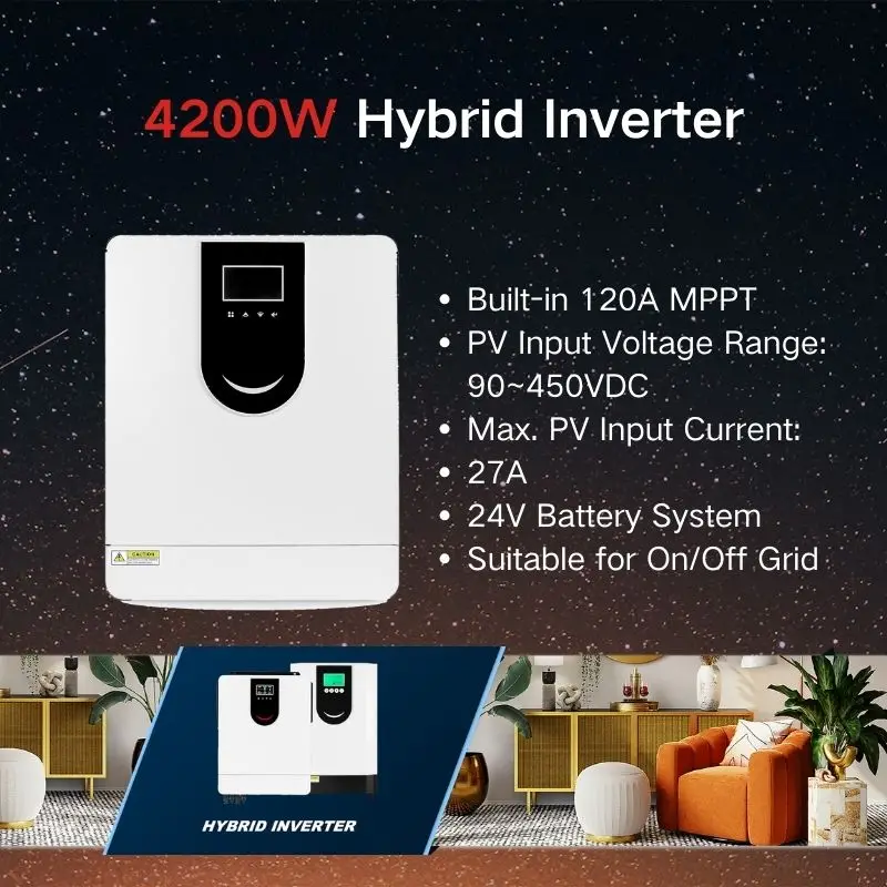 GCSOAR 3.5KW Hybrid Inverter Solar Power System Kit with Pv Array ...
