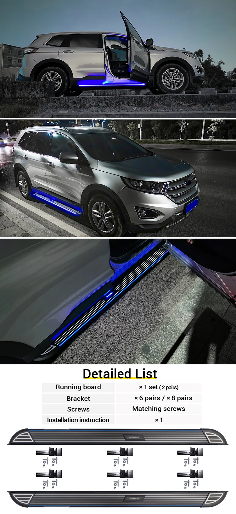 Maremlyn High Quality Car Exterior Accessories Running Board With Led ...