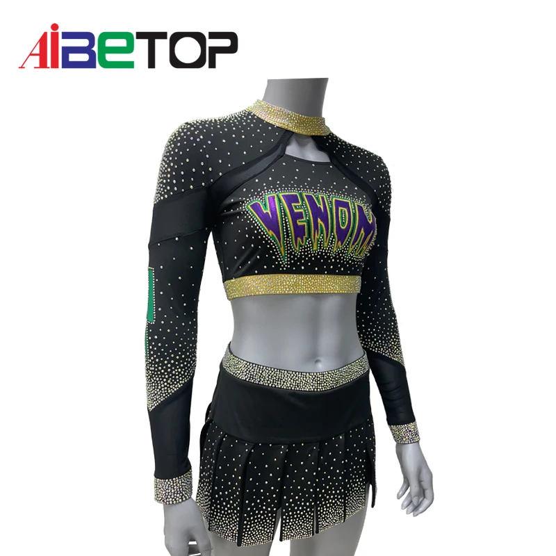 Oem Wholesale Long Sleeve Cheerleading Uniforms Newest Design Cheap ...