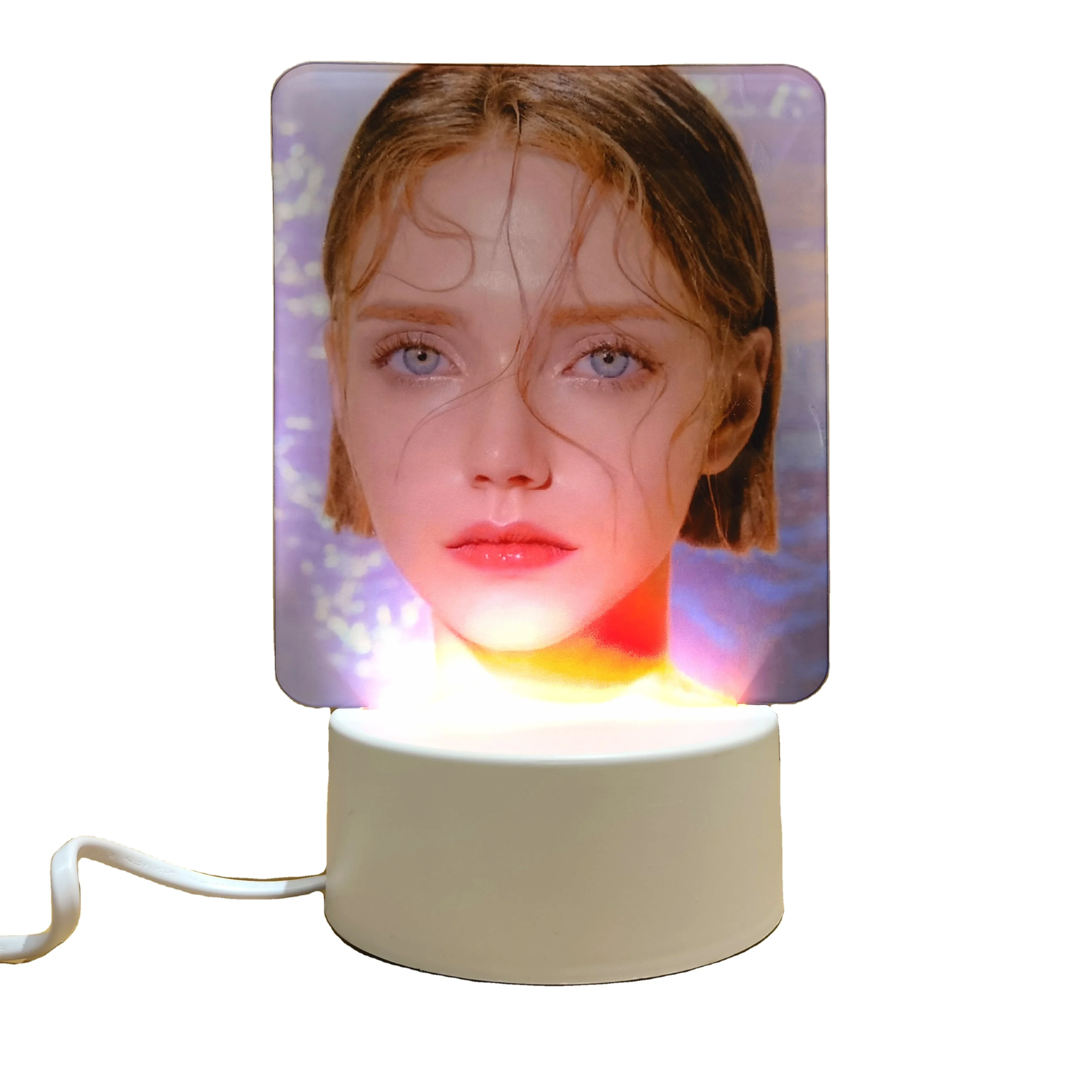 Wholesale White Sublimation Blanks Acrylic LED Decoration Night Lamp ...