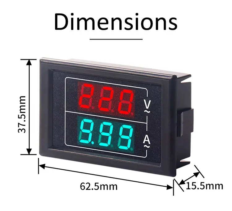Fato D85 Digital Display Meter Panel High Precision 2 In 1 Ac Voltmeter ...