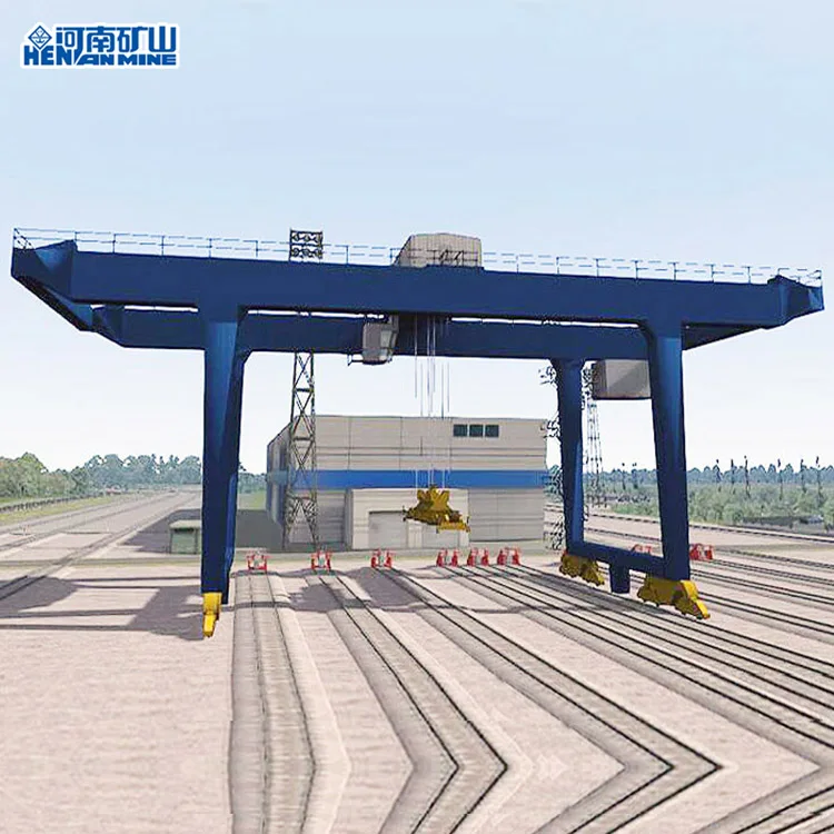 RMG Rail Mounted Gantry Crane Container Type Gantry Frame with Saddles ...