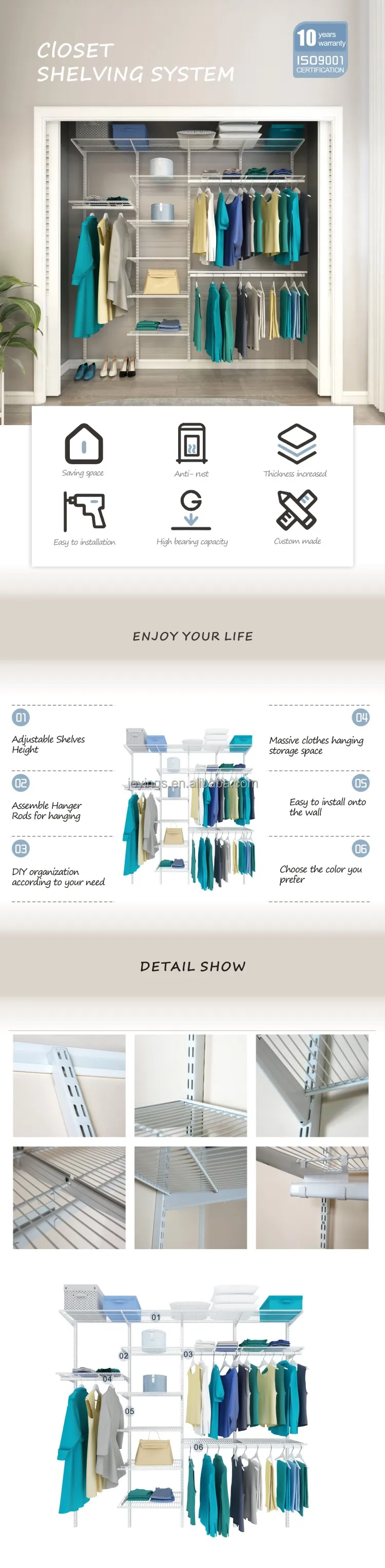 Simple Design Metal Walk-in Closet for Bedroom Living Room Cheap ...