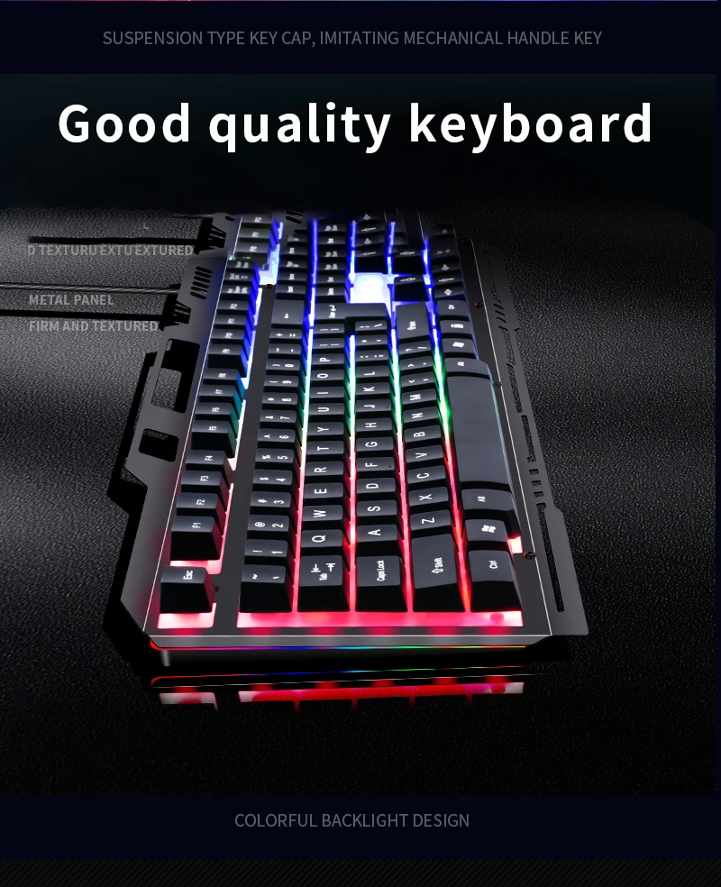 Rk300 Led Backlight Usb Wired Gamer Keyboard104 Keys Rgb Gaming ...