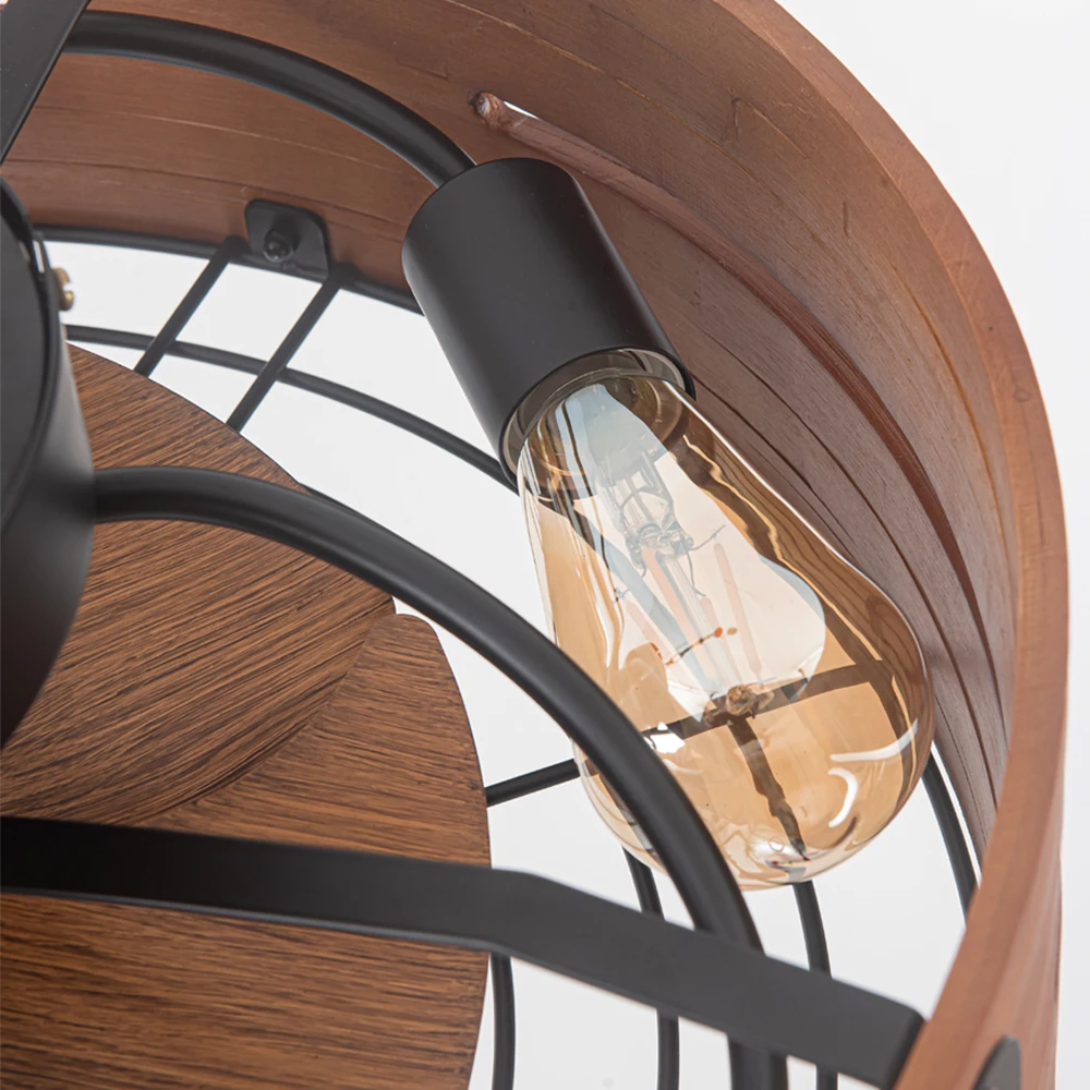 Rustic Farmhouse Remote E26 E27 Light Bulb Reversible Copper Motor 50CM ...