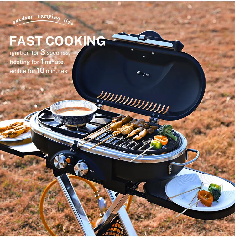HOMFUL Portable Foldable Gas BBQ Grill for Camping & Gardens