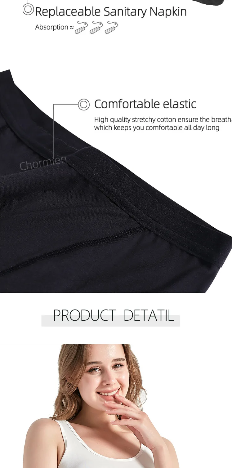 Heavy Flow Menstrual Panties 4-layer Leak Proof Cotton Boyshorts Period Underwear Absorbent ...