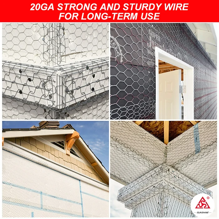 Stucco Reinforcing Mesh - Durable Hexagonal Wire Netting
