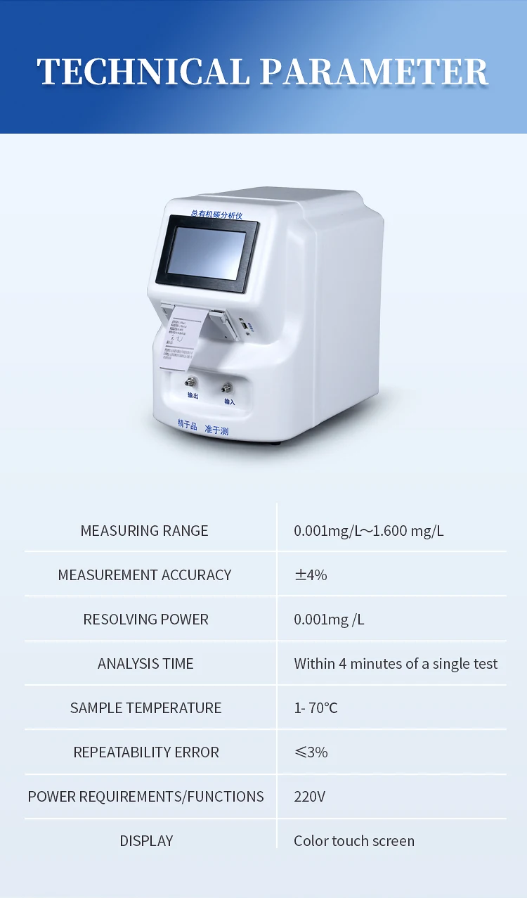 TOC Detector Total Organic Carbon Analyzer Total Organic Carbon Tester ...