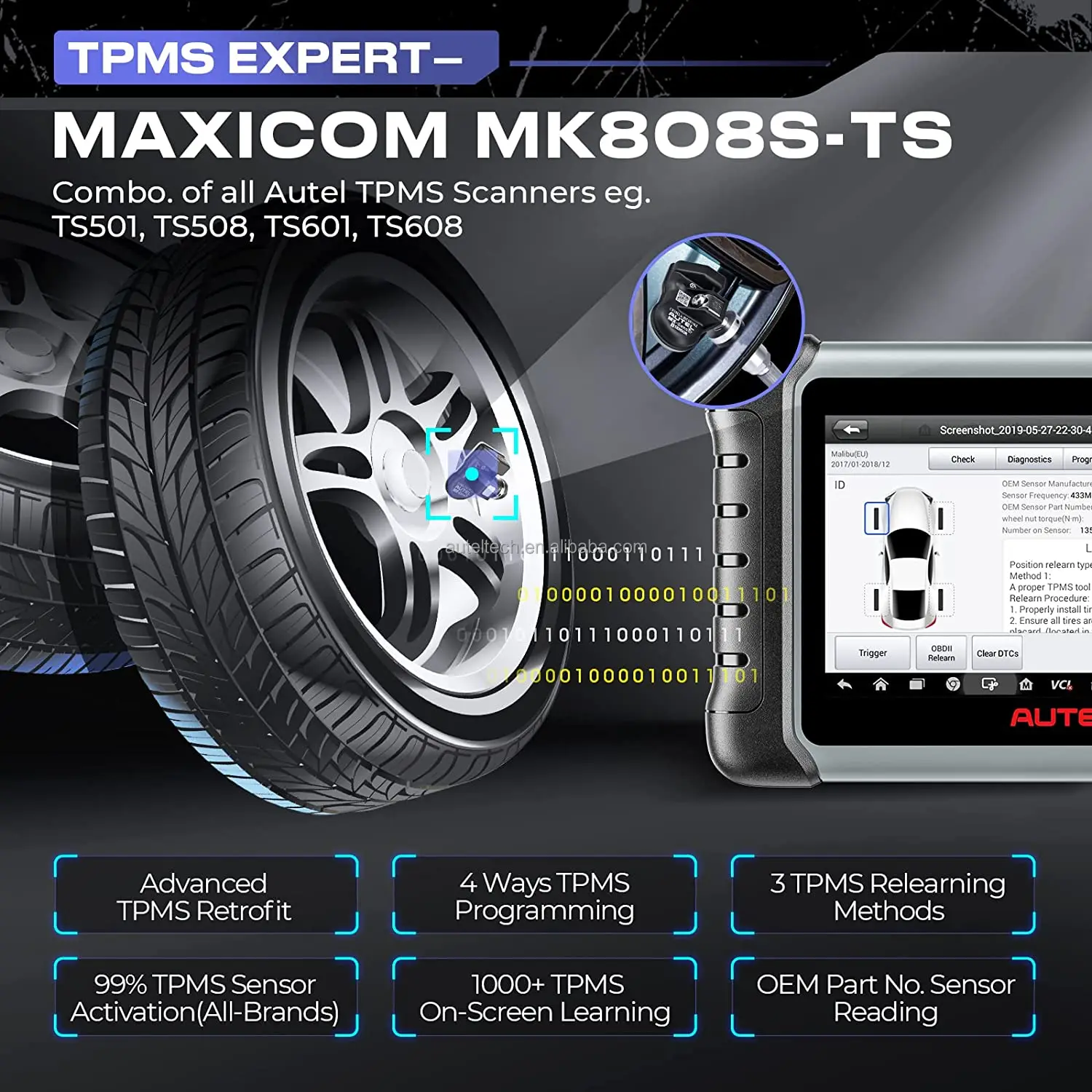 Autel Official Store Version Autel Maxicheck Mx808s-ts Tpms Programming Auto Scan Tpms Altar ...