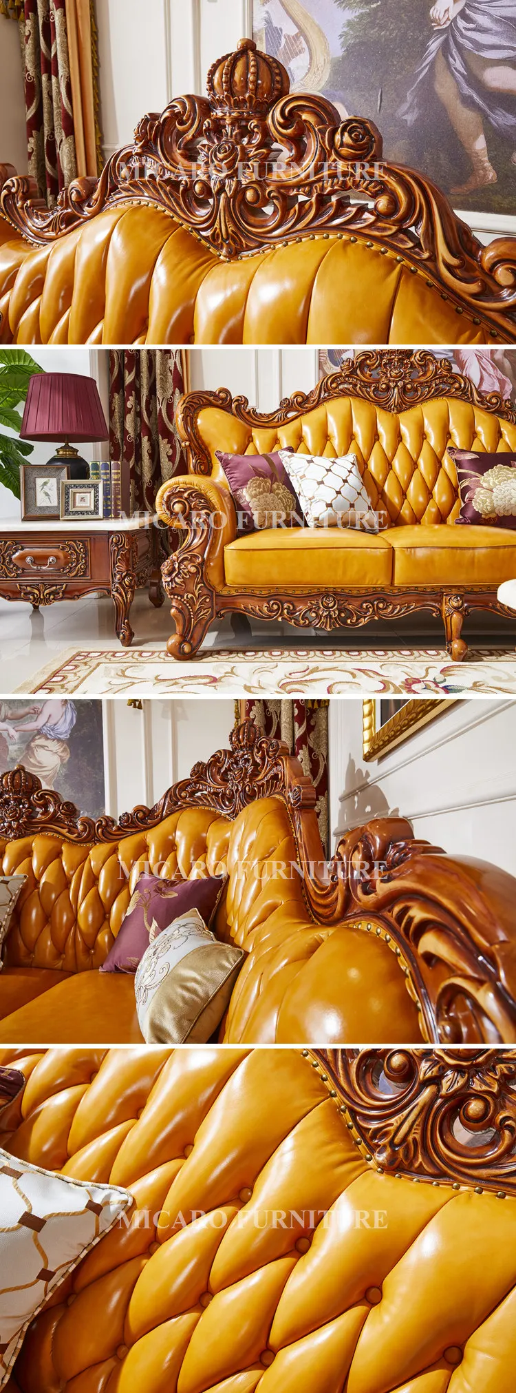 L Shape Wood Frame Living Room Floor Elegant Chairs Upholstered High ...