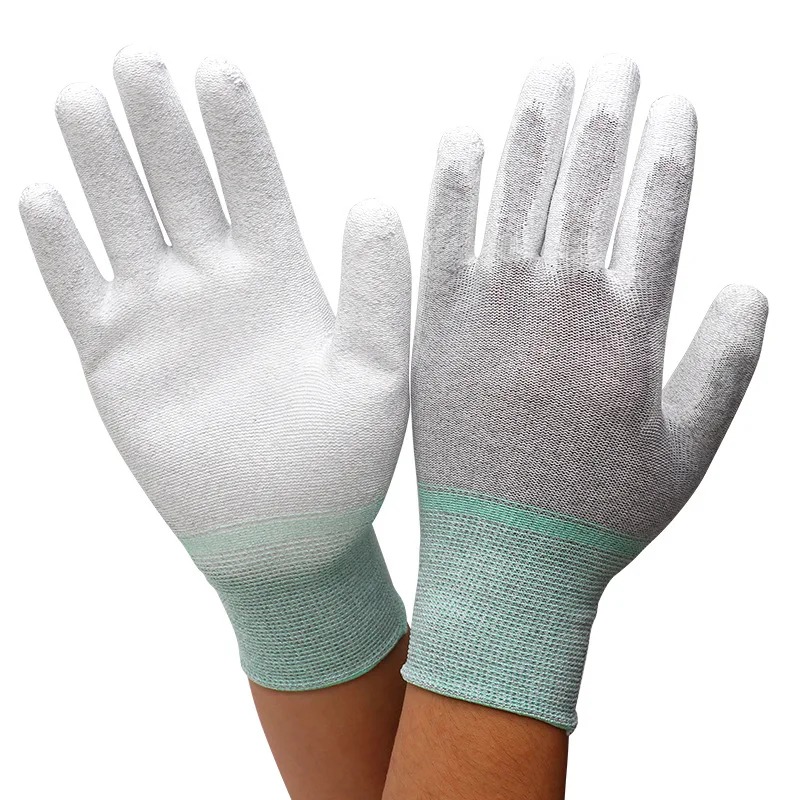 High Esd Performance Clean Room Antistatic Pu Palm Coated Esd Top Fit Safety Work Glove Esd ...