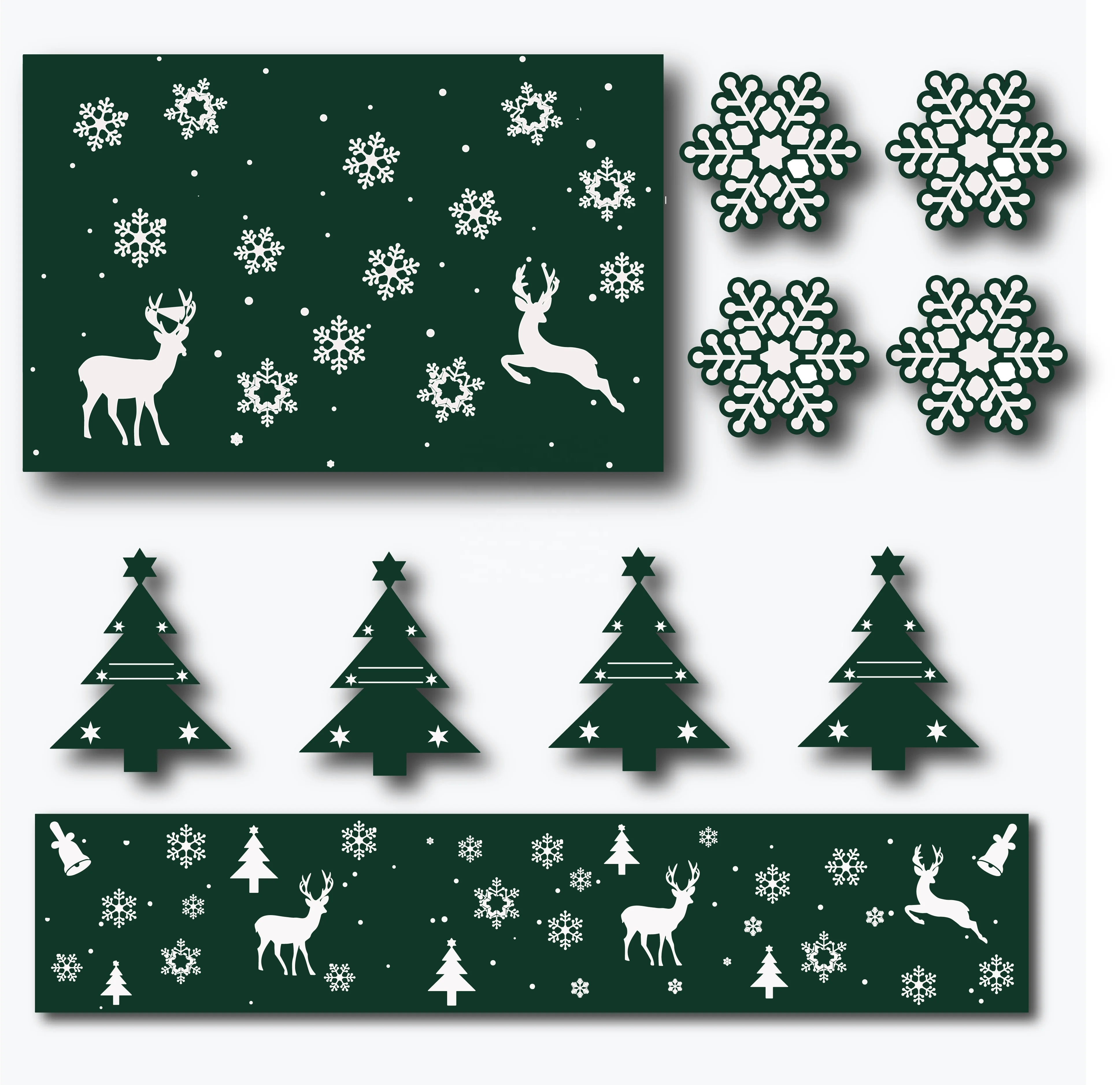 Christmas Party Felt Placemat Tableware Bag Coaster Tablecloth Set Non ...