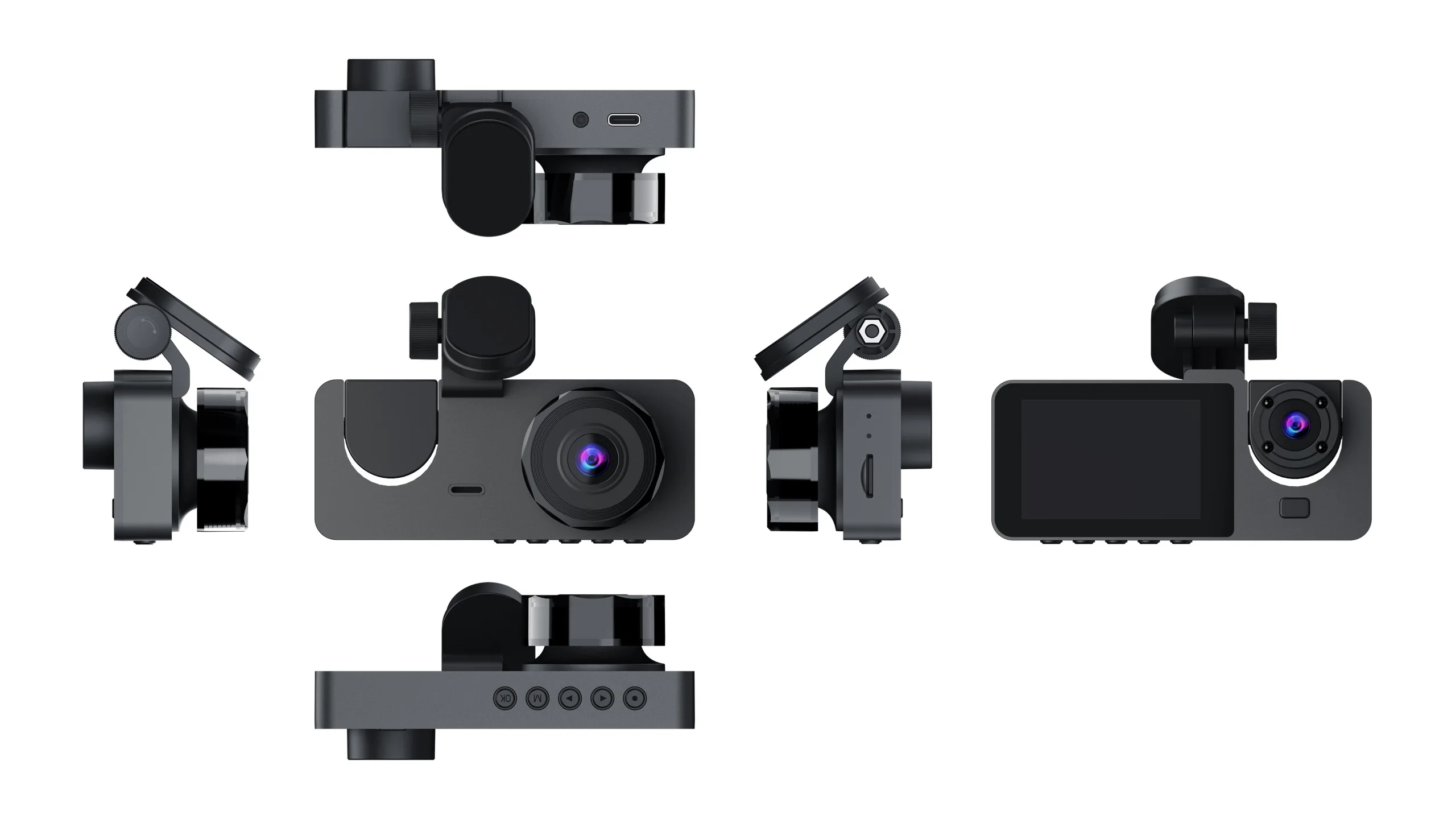 The New Car Video Recorder 3 Camera Dash Cam 1080p Vehicle Black Box ...