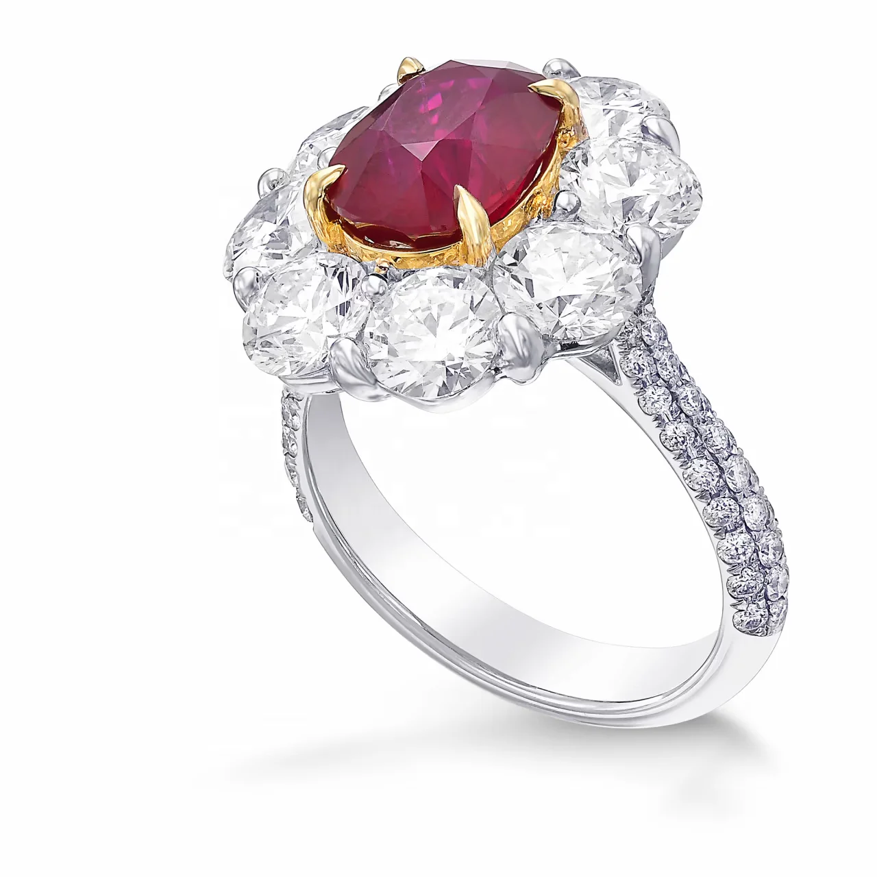 Custom Fine Jewelry 14k 18k Solid Gold Extraordinary Oval Ruby and ...