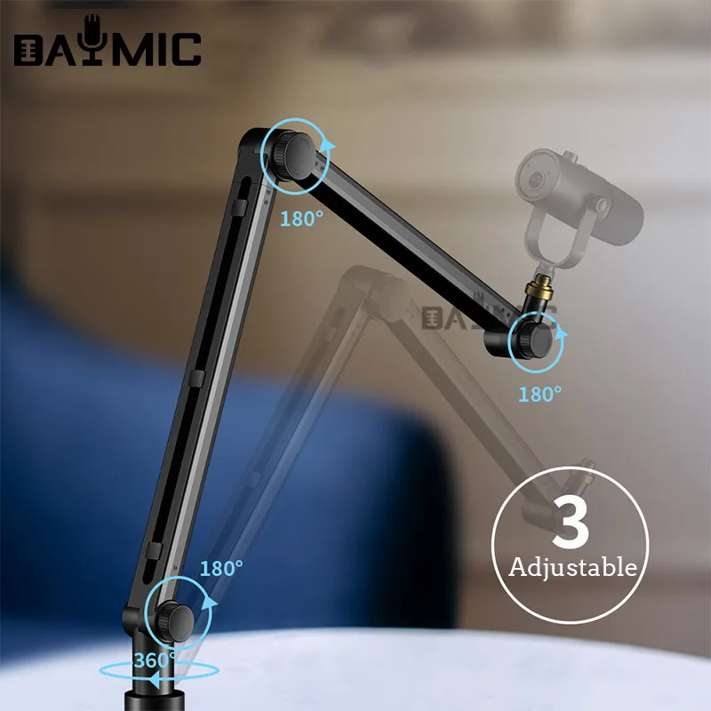 Factory Aluminum Adjustable Mic Holder Microphone Boom Arm Stand ...