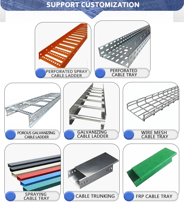 Galvanized Cable Tray Iron Trough Box 200*100 Ladder Type Large Span ...