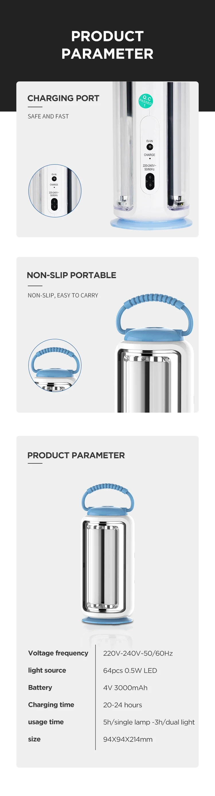 Decovolt Rechargeable Emergency Light Led L Camping Waterproof Long ...