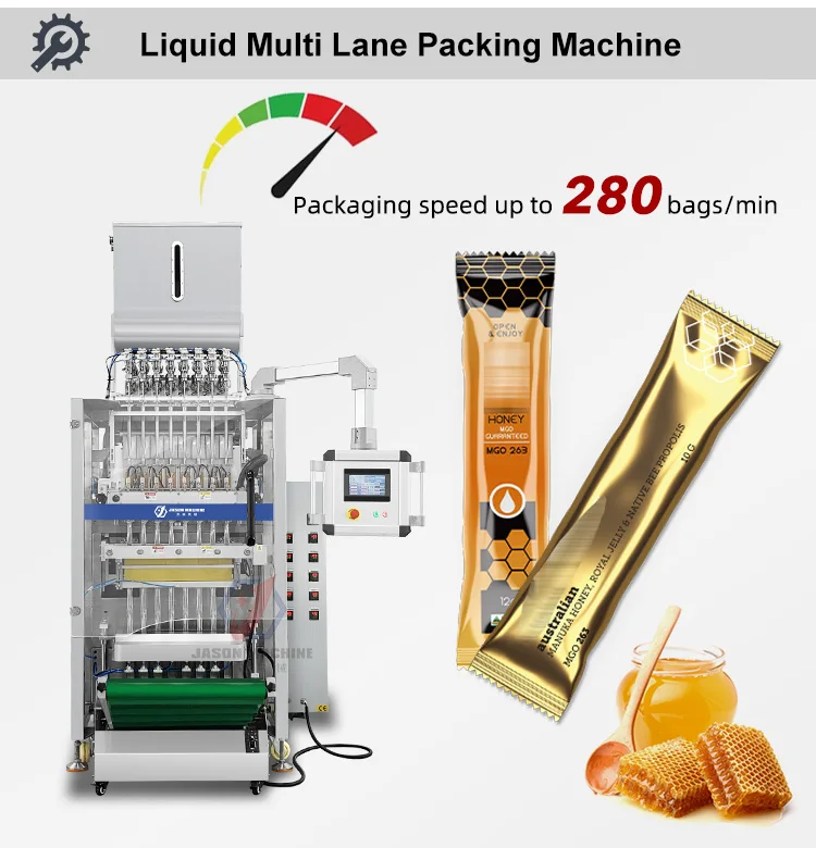 Multi Track Sachet Curry Paste Packing Machine Automatic 3 Side Seal ...
