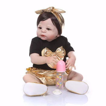 22 Inch Reborn Baby Dolls Beautiful Full Bodies Silicone Bonecas Bath ...