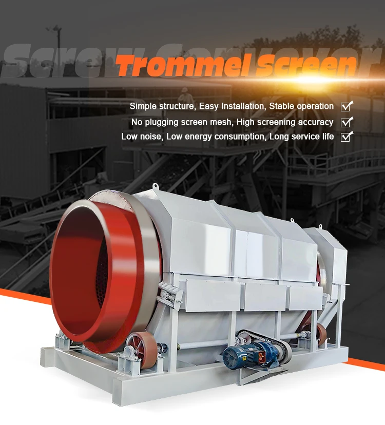 Customized Type Waste Trommel Screen Wood Chip Trommel Drum Screen ...