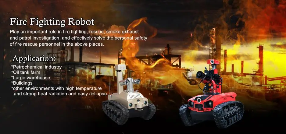 Fire Fighting Robot Electric Rubber Track Chassis 1000m Remote Control ...