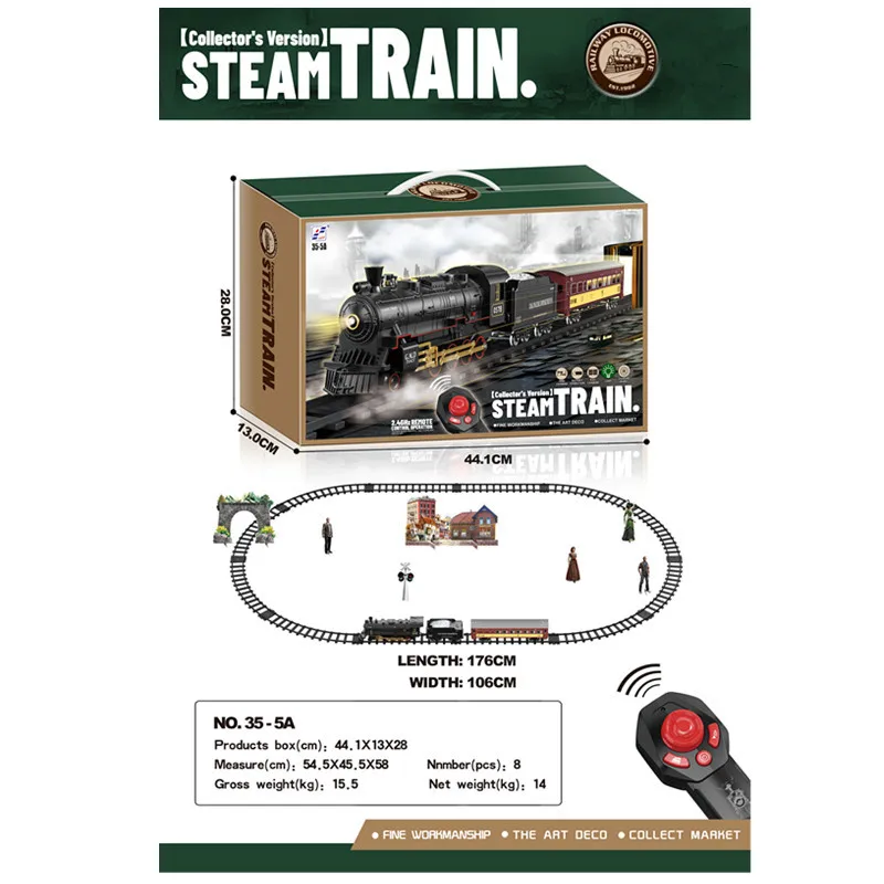 Kids Steam Train Model Collection Toy Remote Control Classic Electric ...
