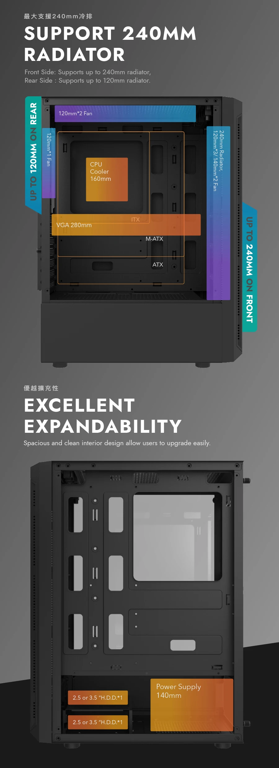 Darkflash Desktop Spcc Mid Tower Computer Chassis Matx Pc Case For ...