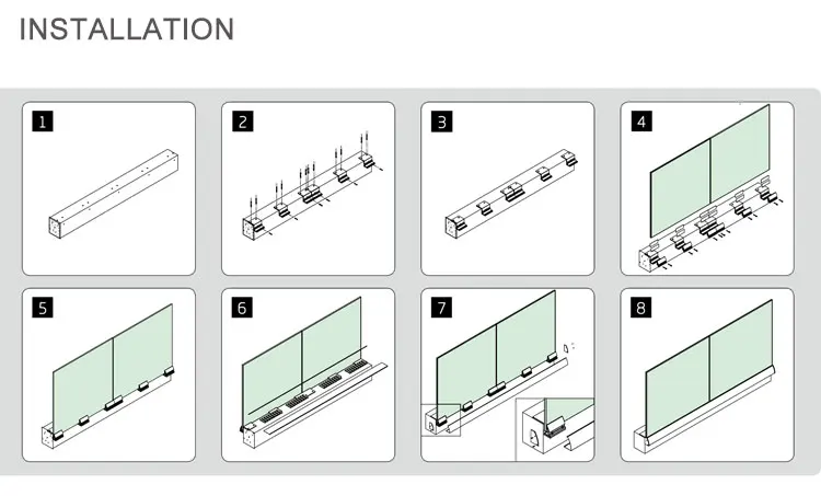 HDSAFE Wall Side Mounted Stair Aluminum Frameless Glass Channel System ...