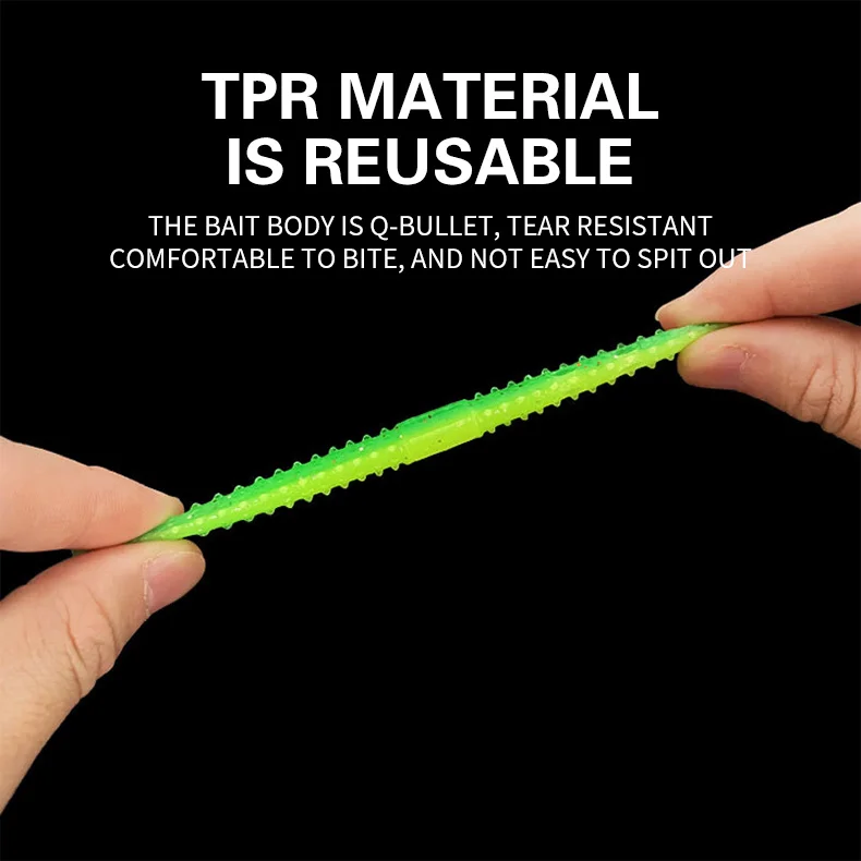 2024 New Floating TPR Material Stick Worm Glass Rattle Tube Inside Soft ...