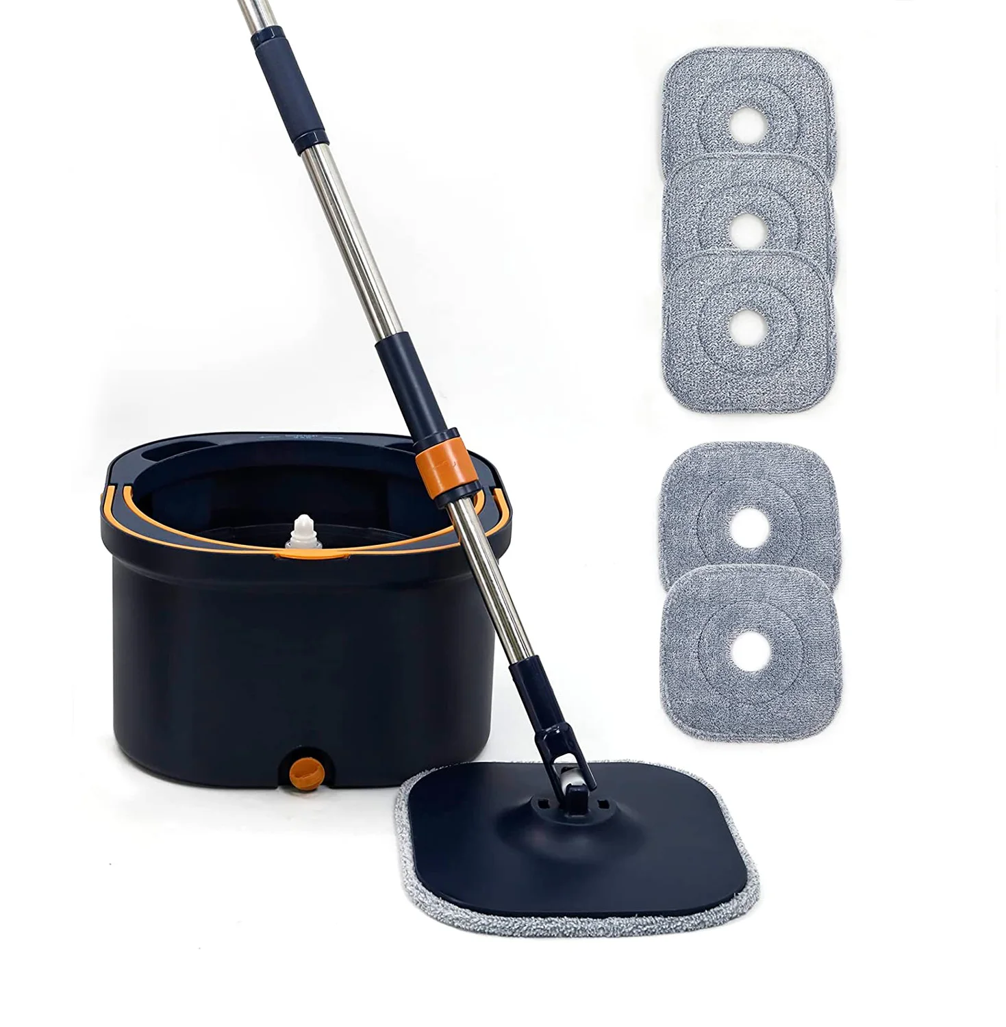 mop with a bucket spin flat scrutch set microfiber system spinning mops ...