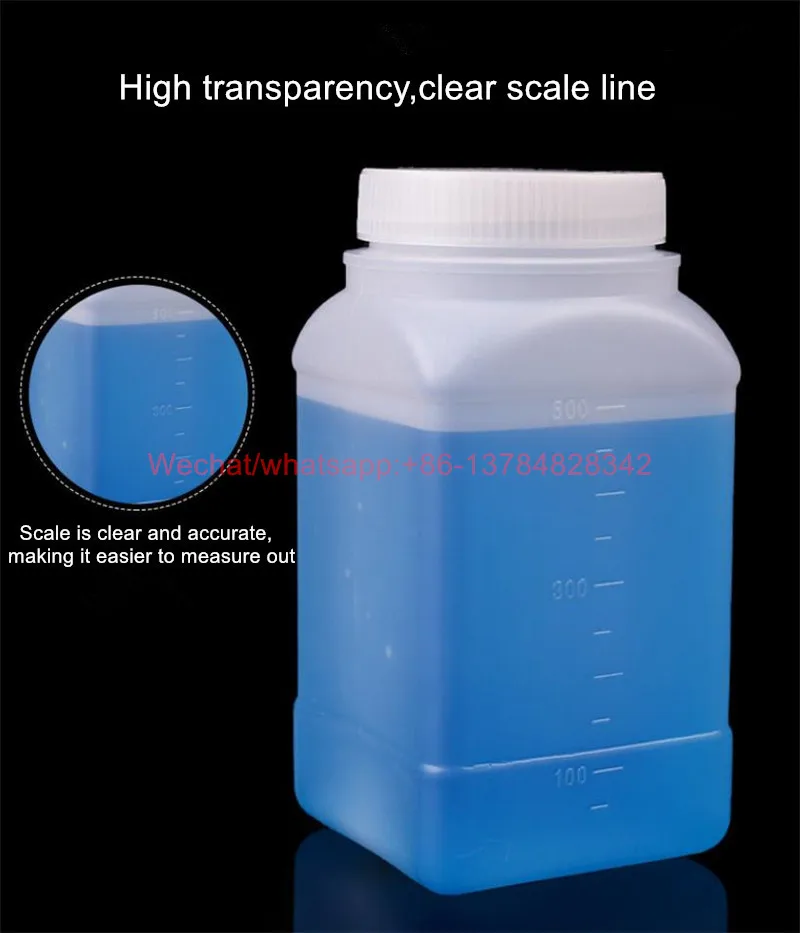 Laboratory Hdpe Square Chemical Plastic Biochemistry Powder Medical Reagent Bottle Jar 50ml ...