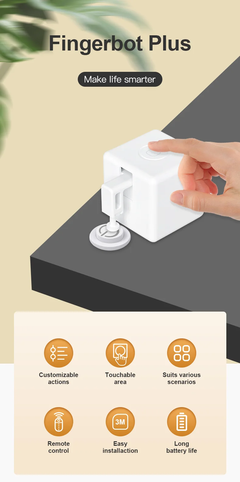 Tuya Wifi Fingerbot Robot - Smart Switch Button Pusher