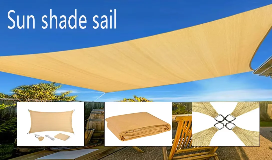 Outdoor Rectangle HDPE Netting Sun Shade Sail UV Finished with Oxford ...