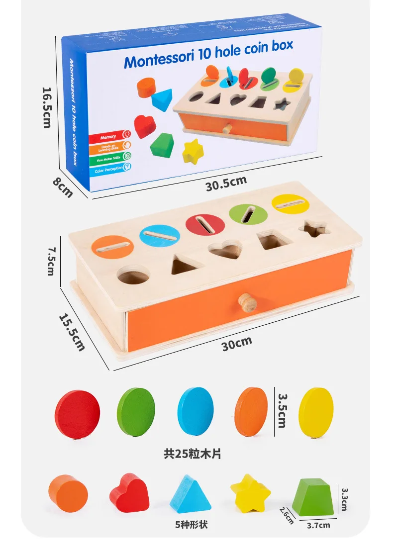 Montessori Coin Box - Educational Geometric Shape Game