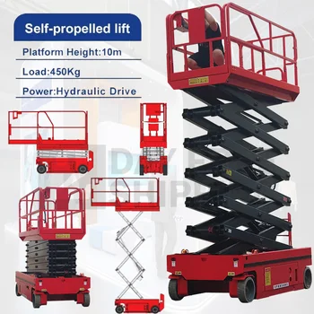 1 Ton Hand Electric Lift Up To 10m Aerial Man Lift Hydraulic Elevator ...