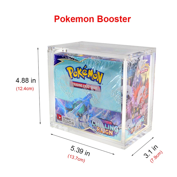 Custom Pokemon Acrylic Booster Box With Magnetic Lid,Uv Protection Acid ...