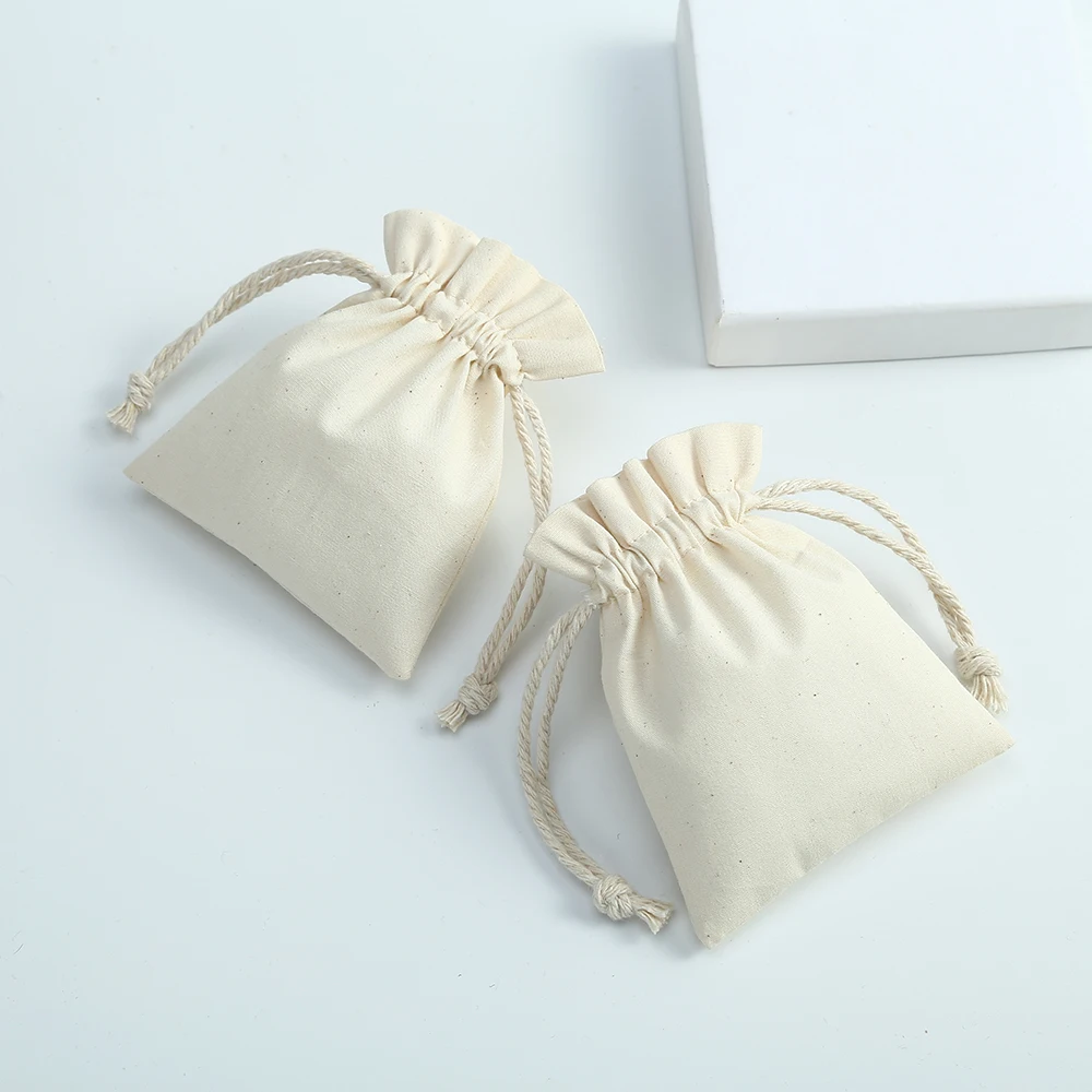 Soft Cotton Drawstring Jewelry Pouch For Ring Storage, Oem Accepted