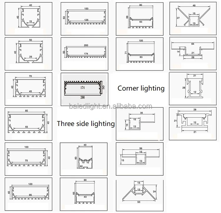 Silver Recessed Led Strip Light Aluminum Extrusion Profile - Buy Led ...