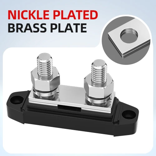 2 Way Heavy Duty Bus bar 2x3/8''(M10) Studs 250A Distribution Block Max ...
