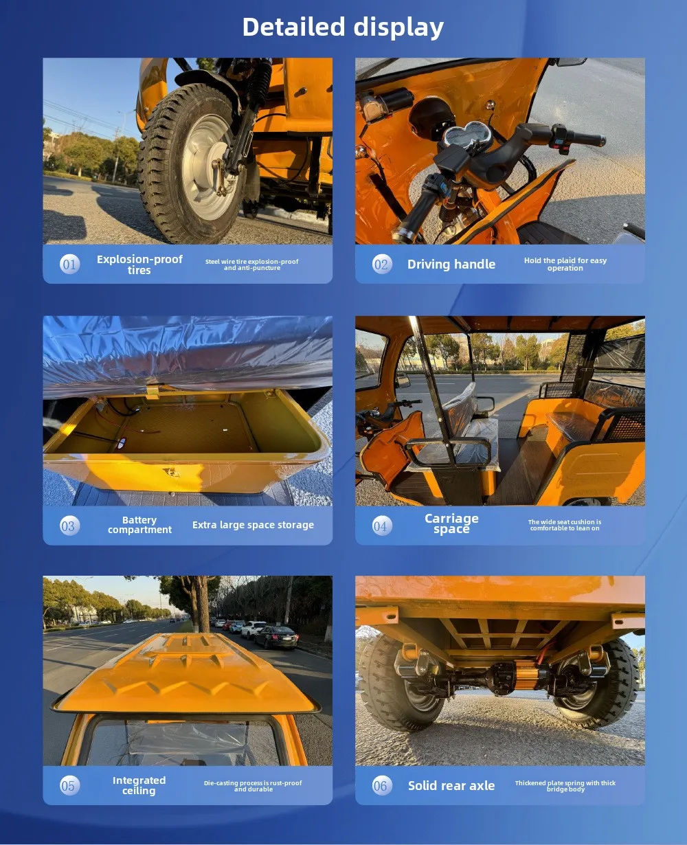 3000W TVS Motor Tricycle - Efficient Passenger Transport