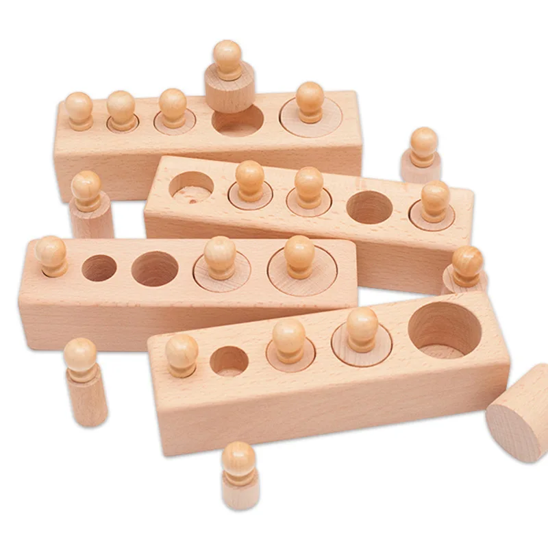 Fun Toy Wooden Cylinder Socket Cylinder Insert Toys Cylinder Blocks Toy ...