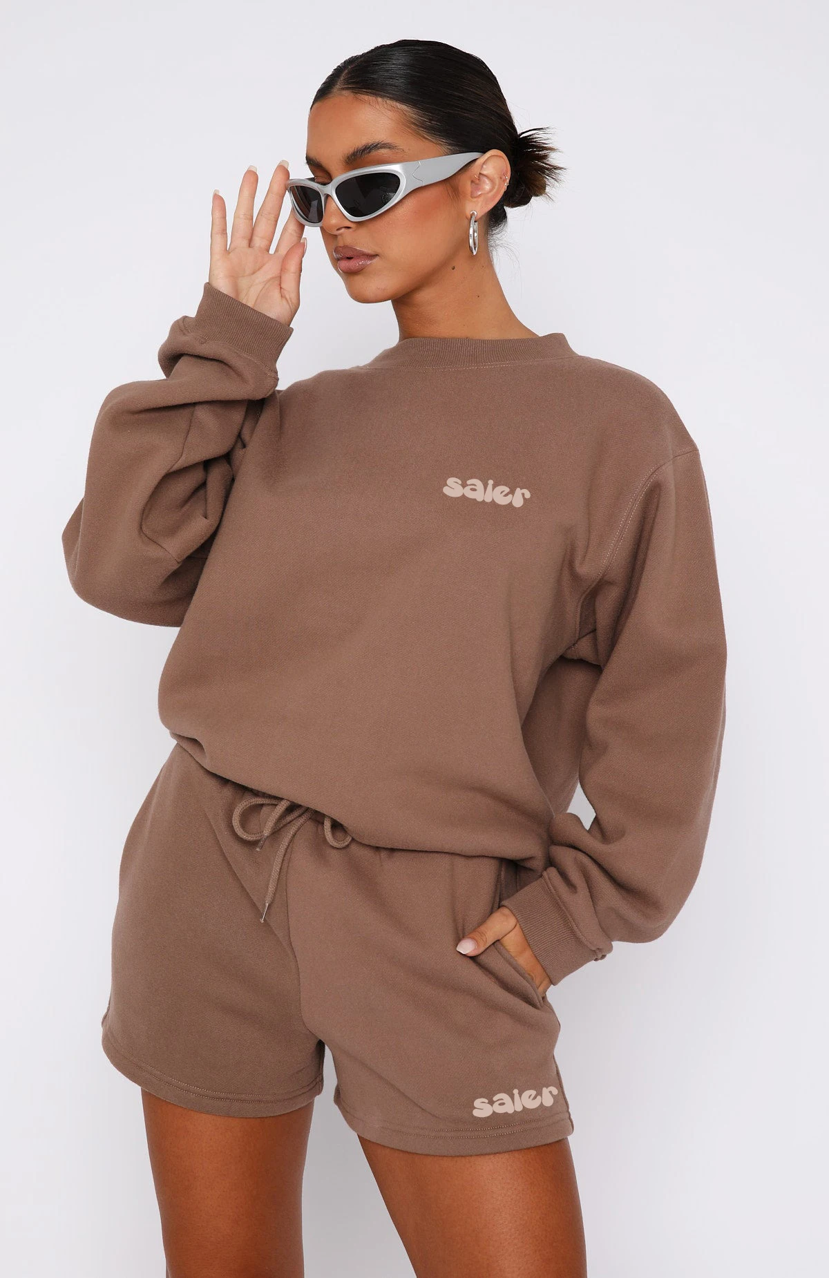 Custom Logo Sportswear Short Sweat Suit Women 2 Piece Sweatshirts And ...