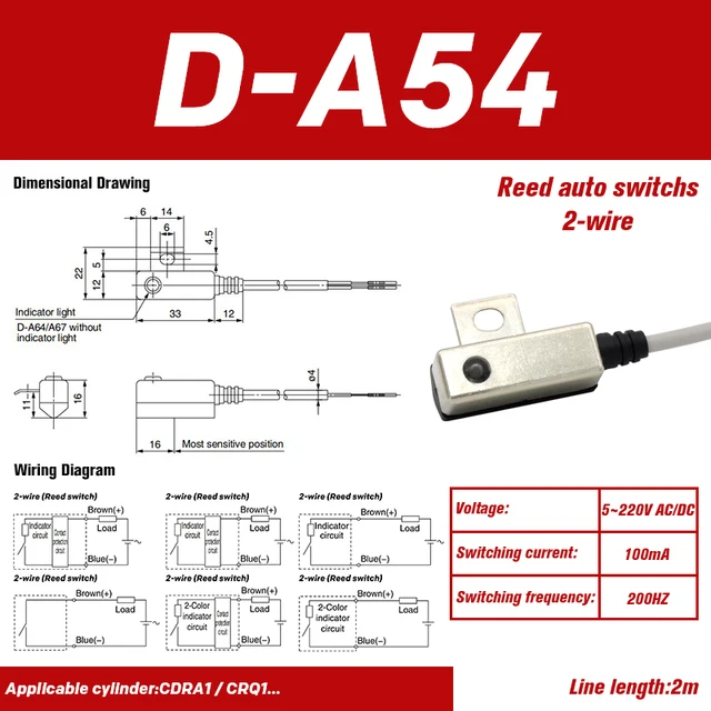 Magnetic switch sensor Reed auto switch D-A93 Z73 C73 A54 A73 Solid ...