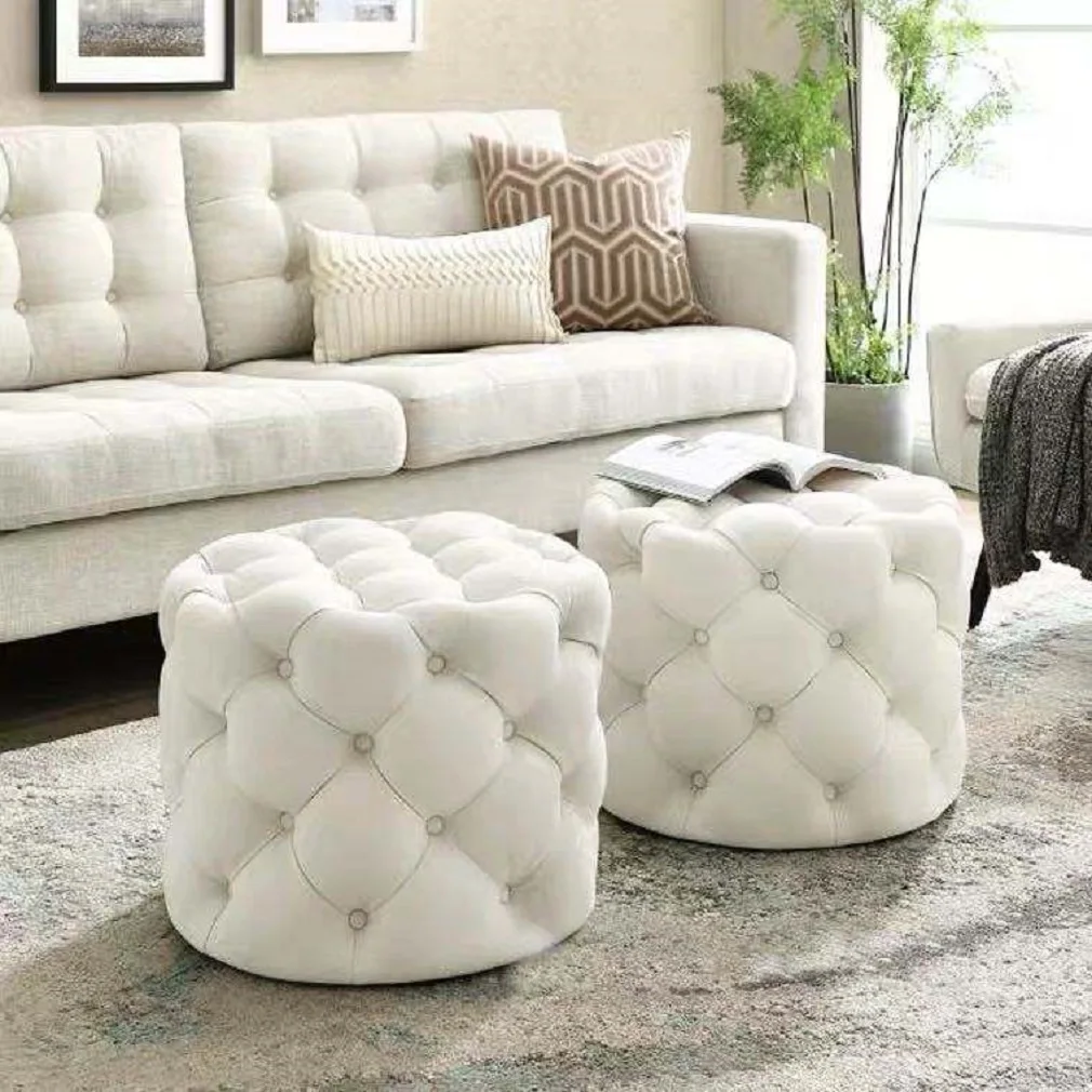 Modern Upholstery Tufted Inflatable Knitted Moroccan Pouf Small Poof ...