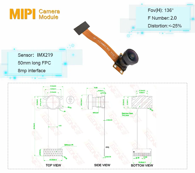 8MP MIPI Camera Module with Fixed Focus - Ideal for Raspberry Pi