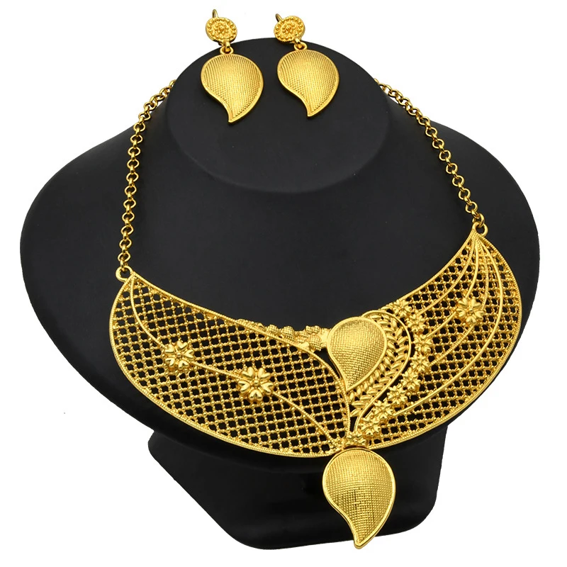 24K Gold Alloy Jewelry Sets - Perfect for Prom & Weddings