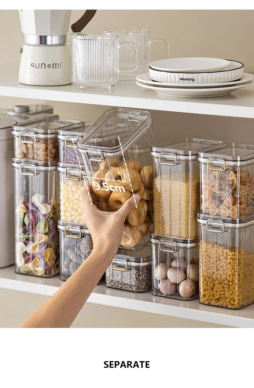 Wholesale Kitchen Food Containers Storage Transparent Stackable Pet ...